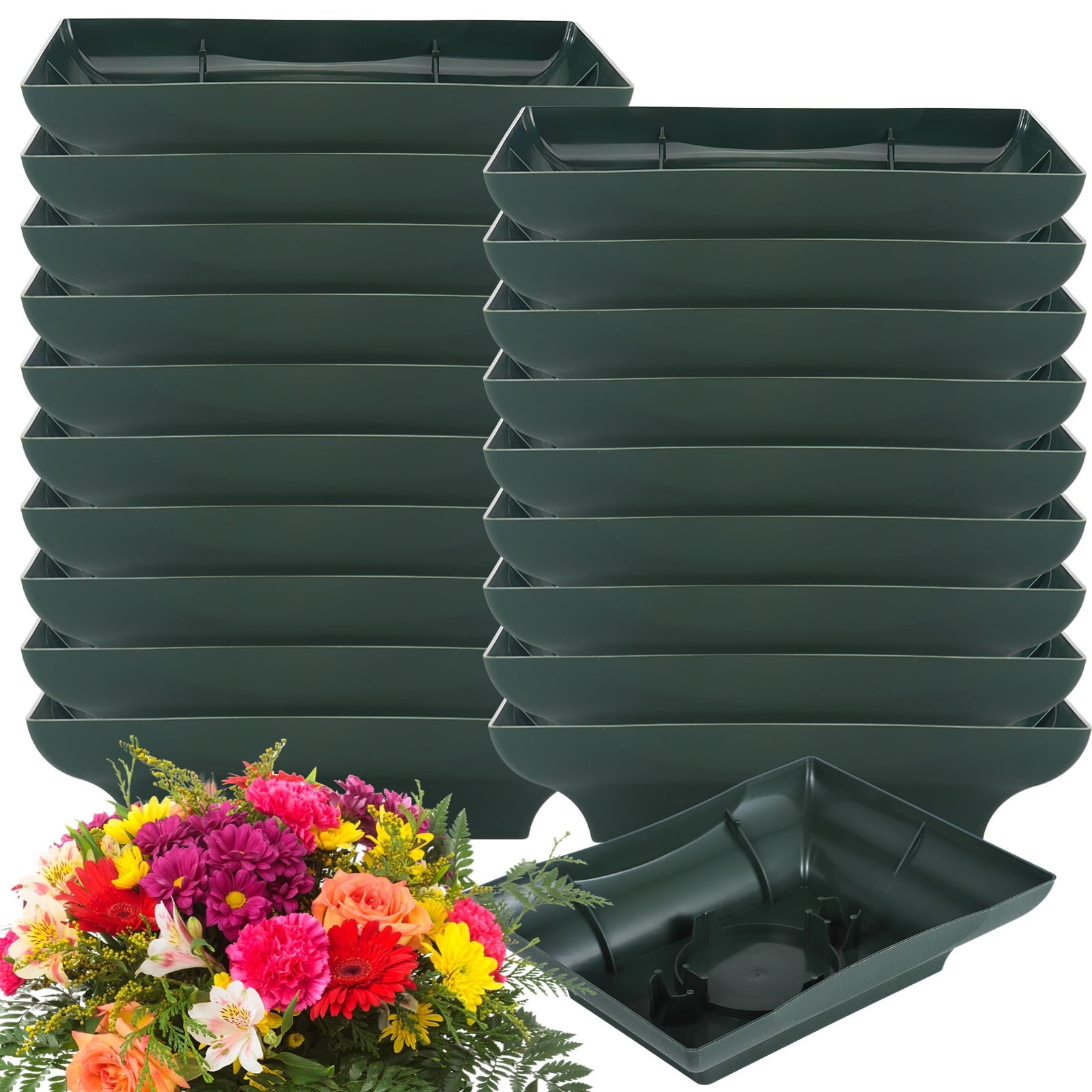 20Pcs Square Flower Bowls, Flower Arrangement Green Bowls, Floral Foam ...