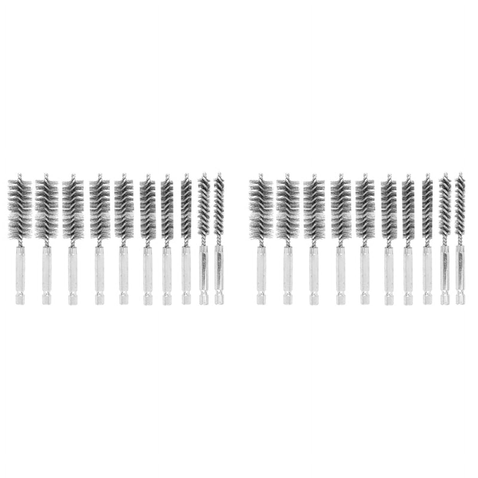 20Pcs Stainless Steel Bore Brush in Different Sizes 1/4Inch Hex Shank ...