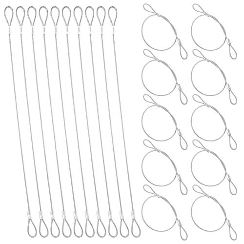 20Pcs Stainless Steel Cable with Loops 12 Inch Security Cable Chain ...