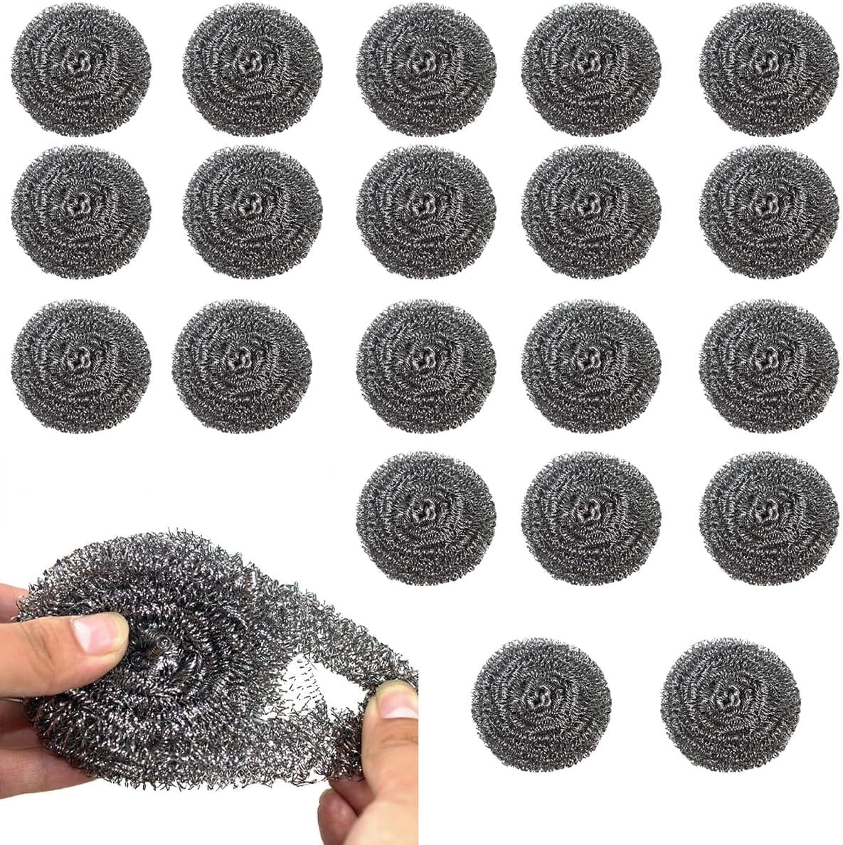 20Pcs Stainless Steel Scrubber Flexible Stainless Steel Cleaning Ball ...