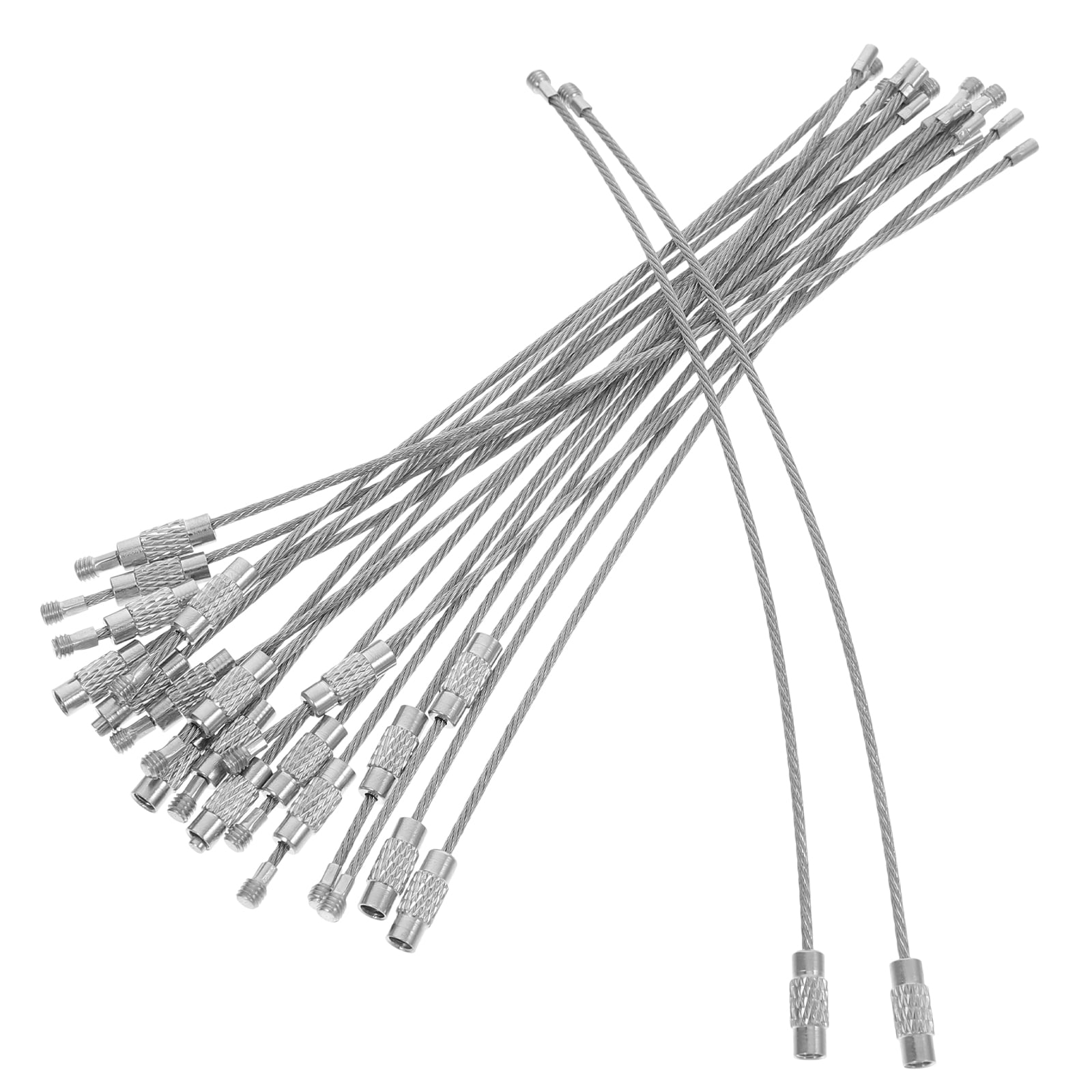 20Pcs Stainless Steel Wire Rope Key Rings Heavy Duty Cable Key Ring for ...