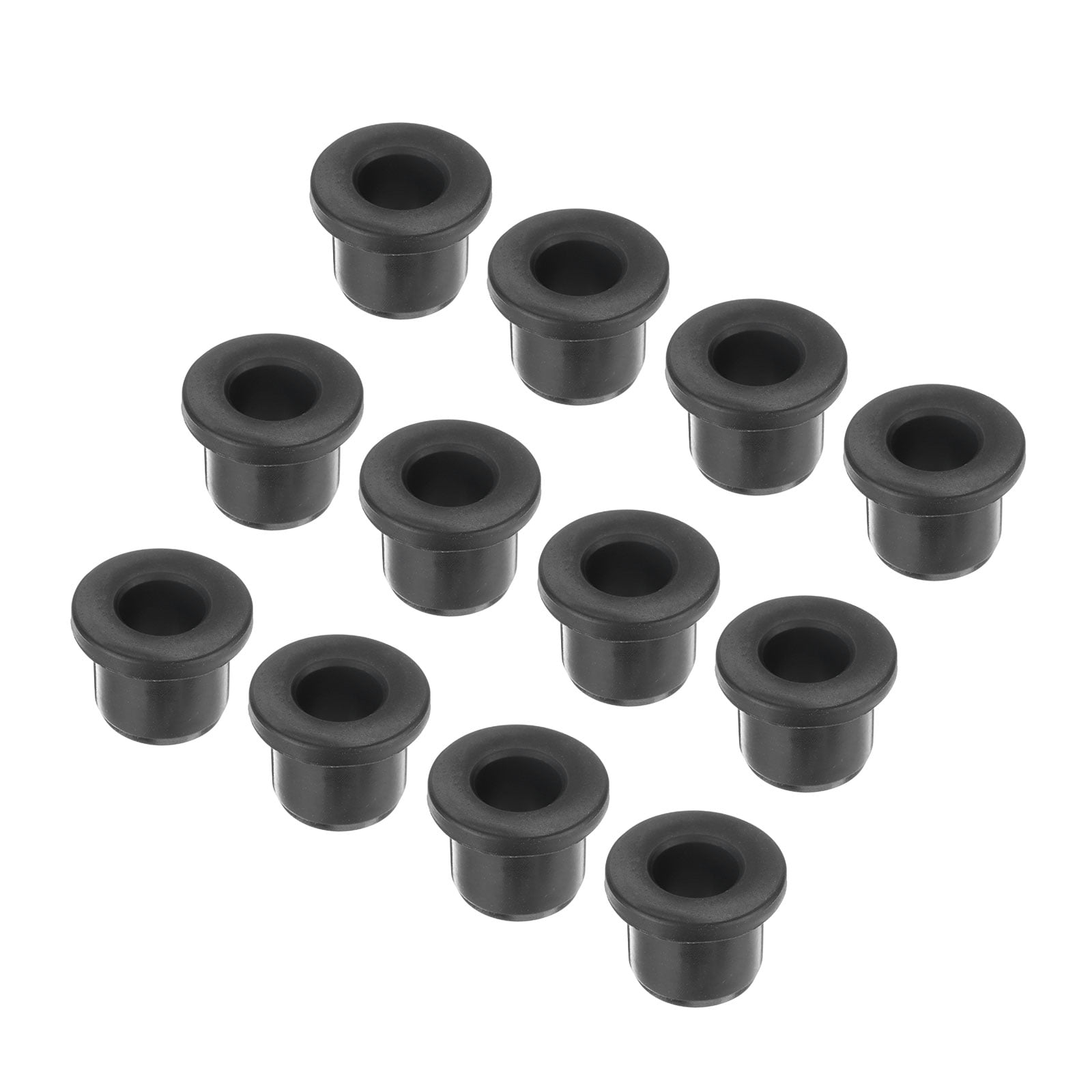 20Pcs T Shape Rubber Grommet Mount Dia 12mm ID 7.5mm H 12mm Black Seal ...