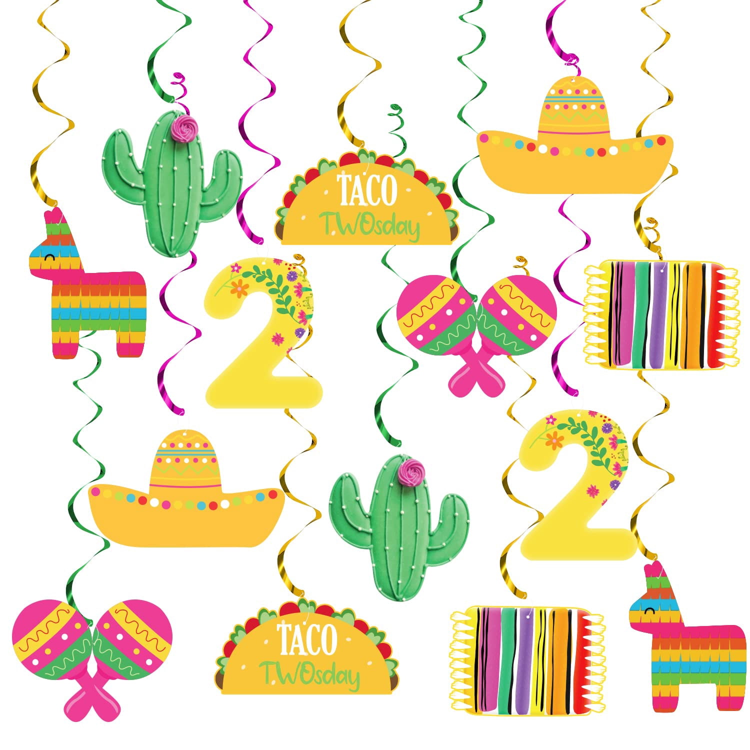 20Pcs Taco TwosdayTRDN Birthday Party Hanging Swirl Decorations ...