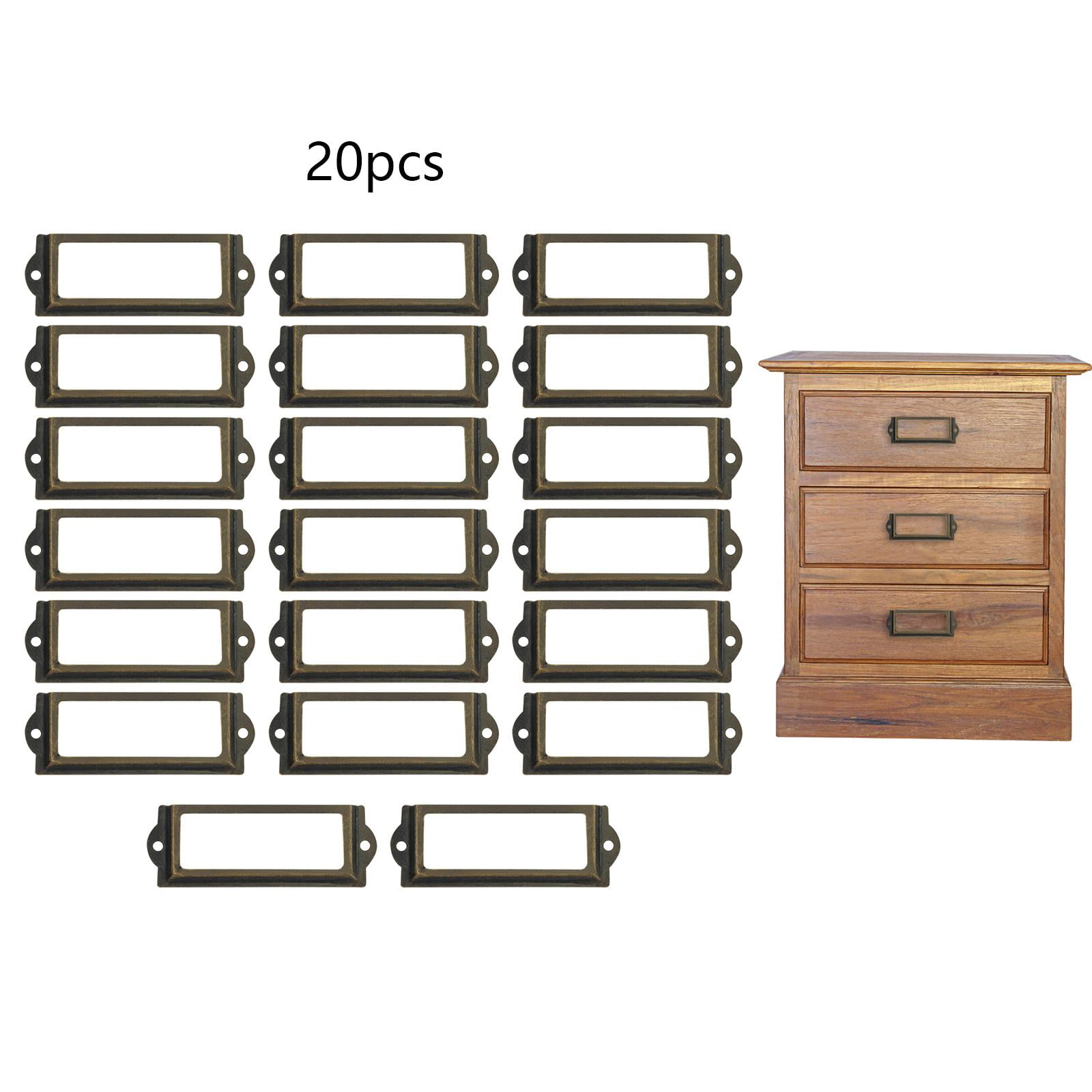 20Pcs Tag Label Holder, Drawer Tag, Metal Frame Name Card Holder ...
