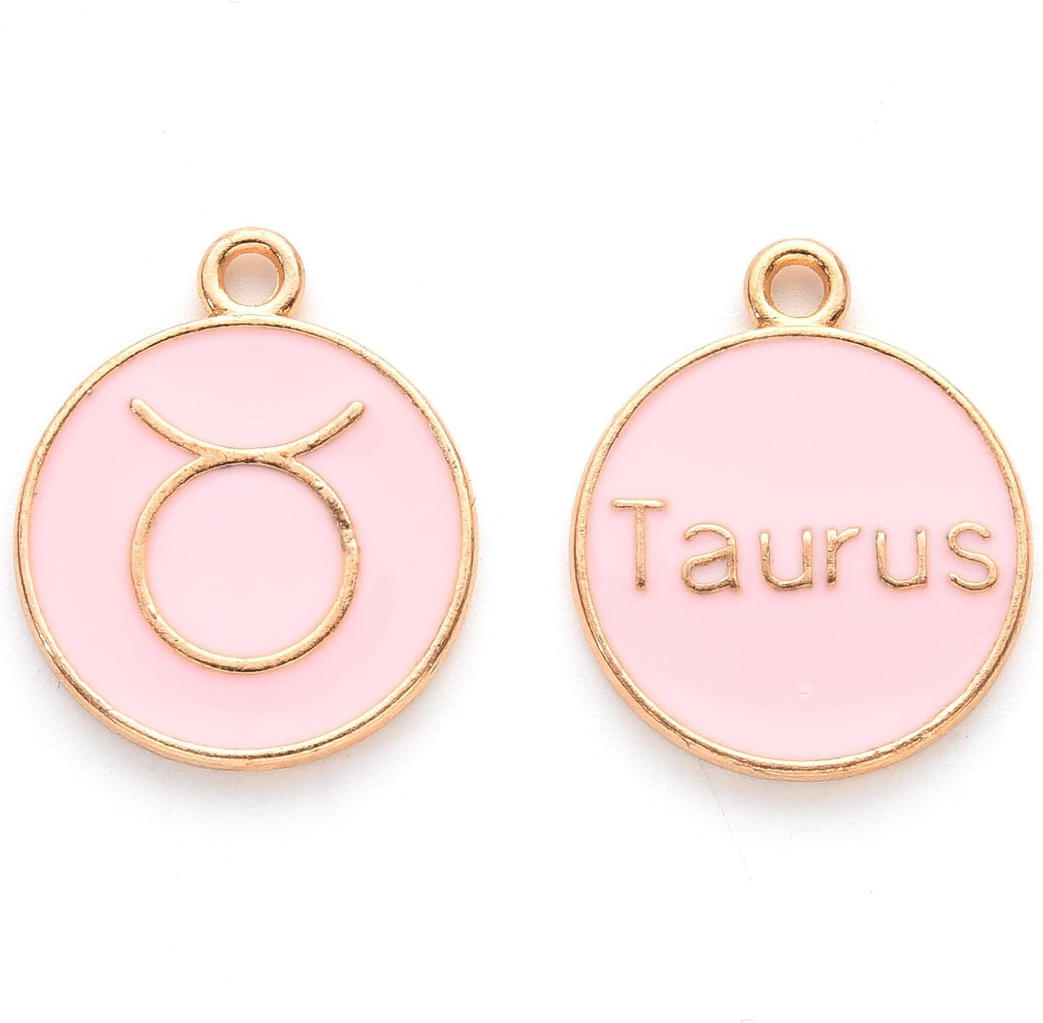 20Pcs Taurus Charms Alloy Enamel Pendants Flat Round with 12 ...