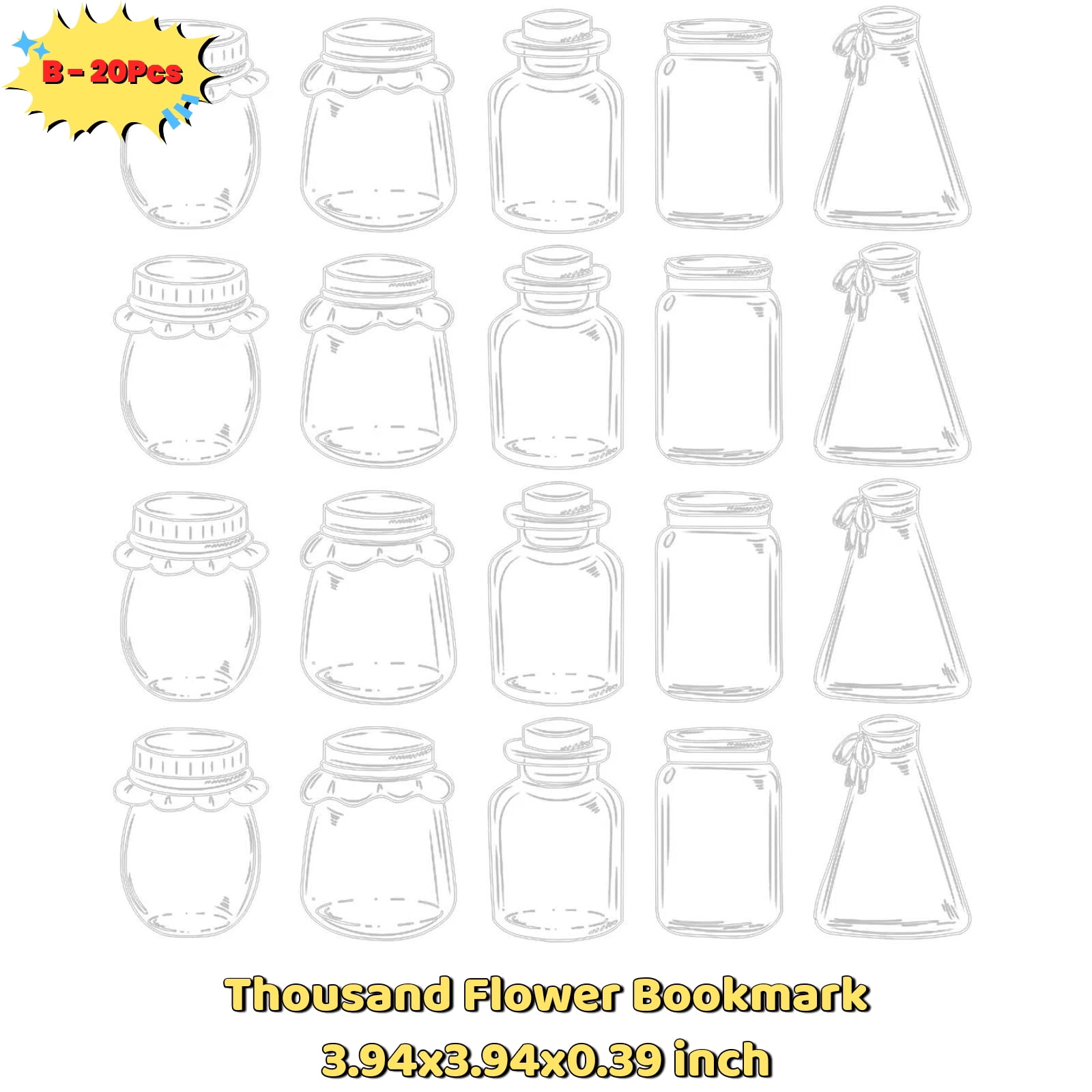 20Pcs Thousand Flower Bookmark, Transparent Dried Flower Bookmarks for ...