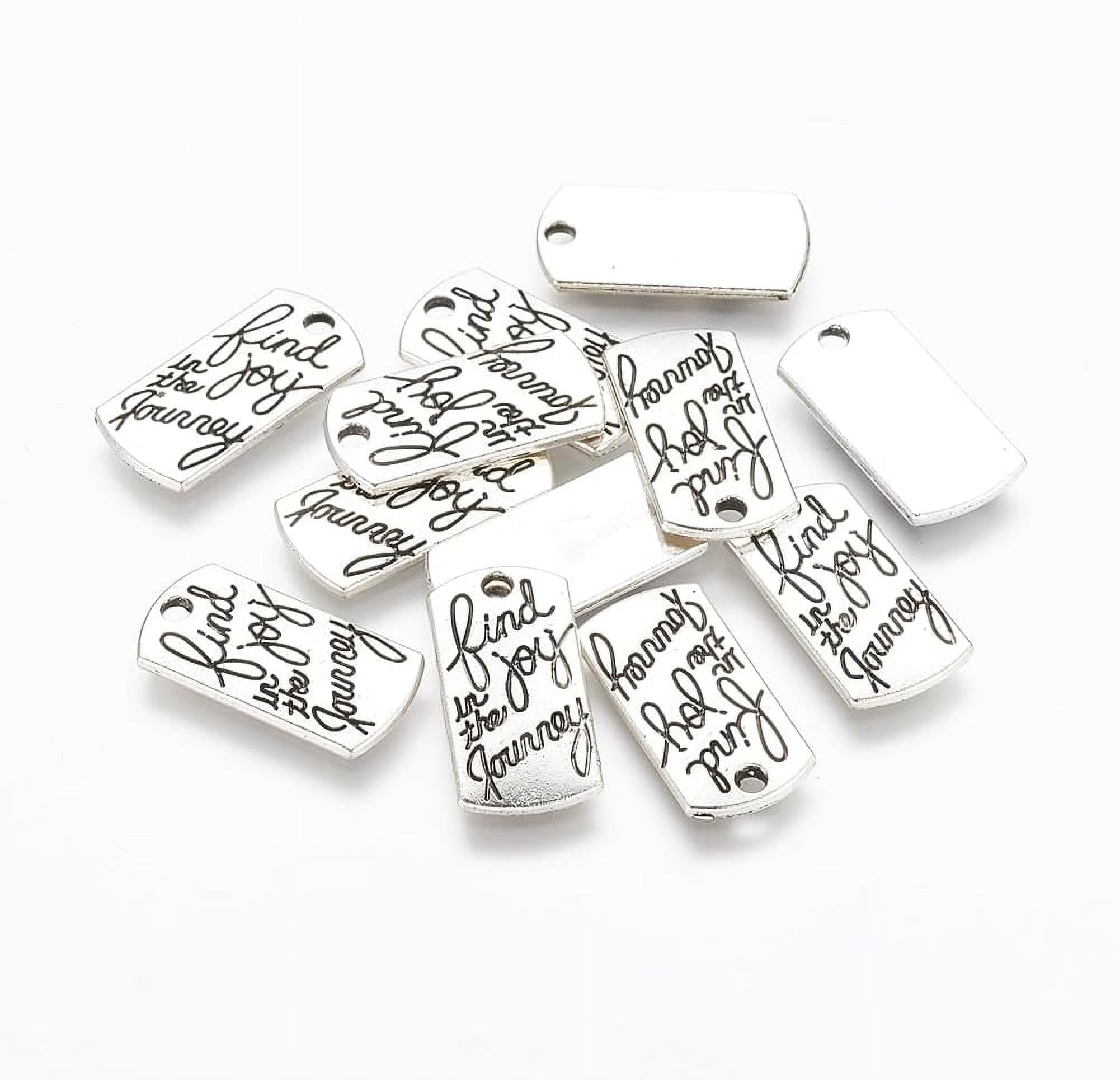 20Pcs Tibetan Style Alloy Rectangle Pendants Charms with Words Find Joy ...