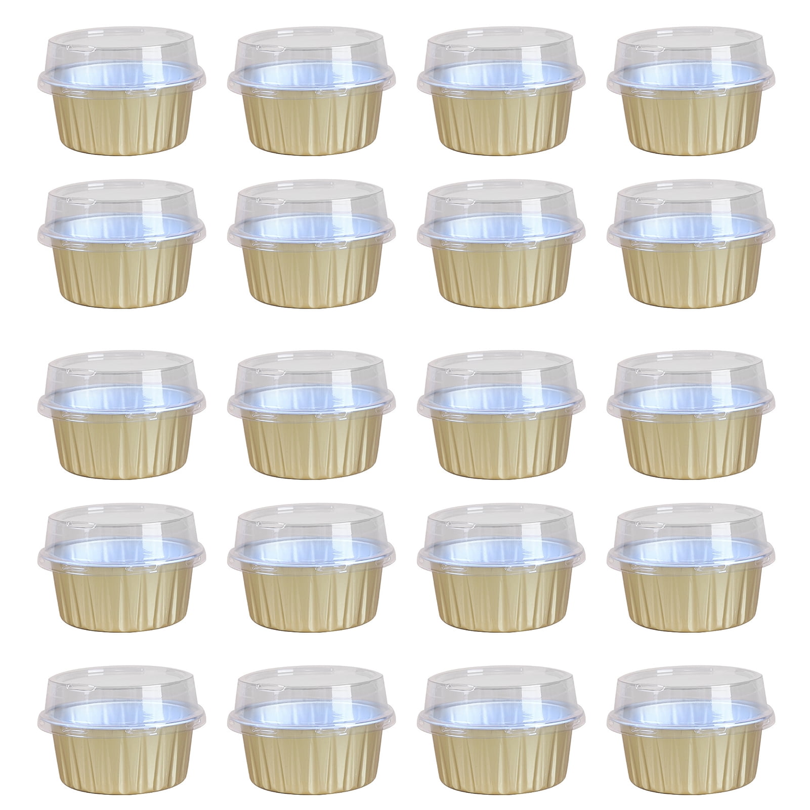 20Pcs Tinfoil Box with Lid Reusable Disposable Round Food Grade Non ...