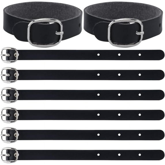 20Pcs Traditional Kilt Extender Strap Black PU Leather Leather Cuff ...
