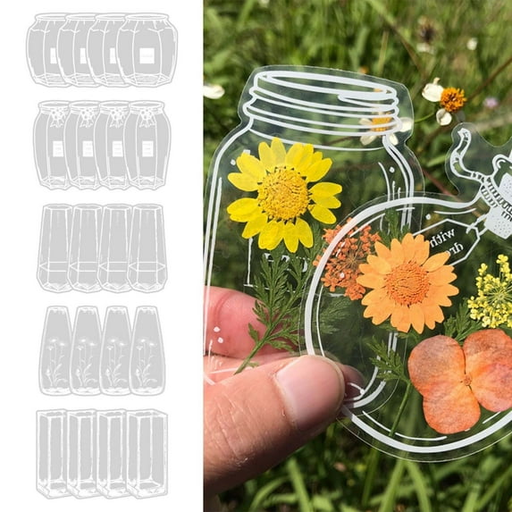 20Pcs Transparent Dried Flower Bookmarks, DIY Dried Flower Bookmark ...