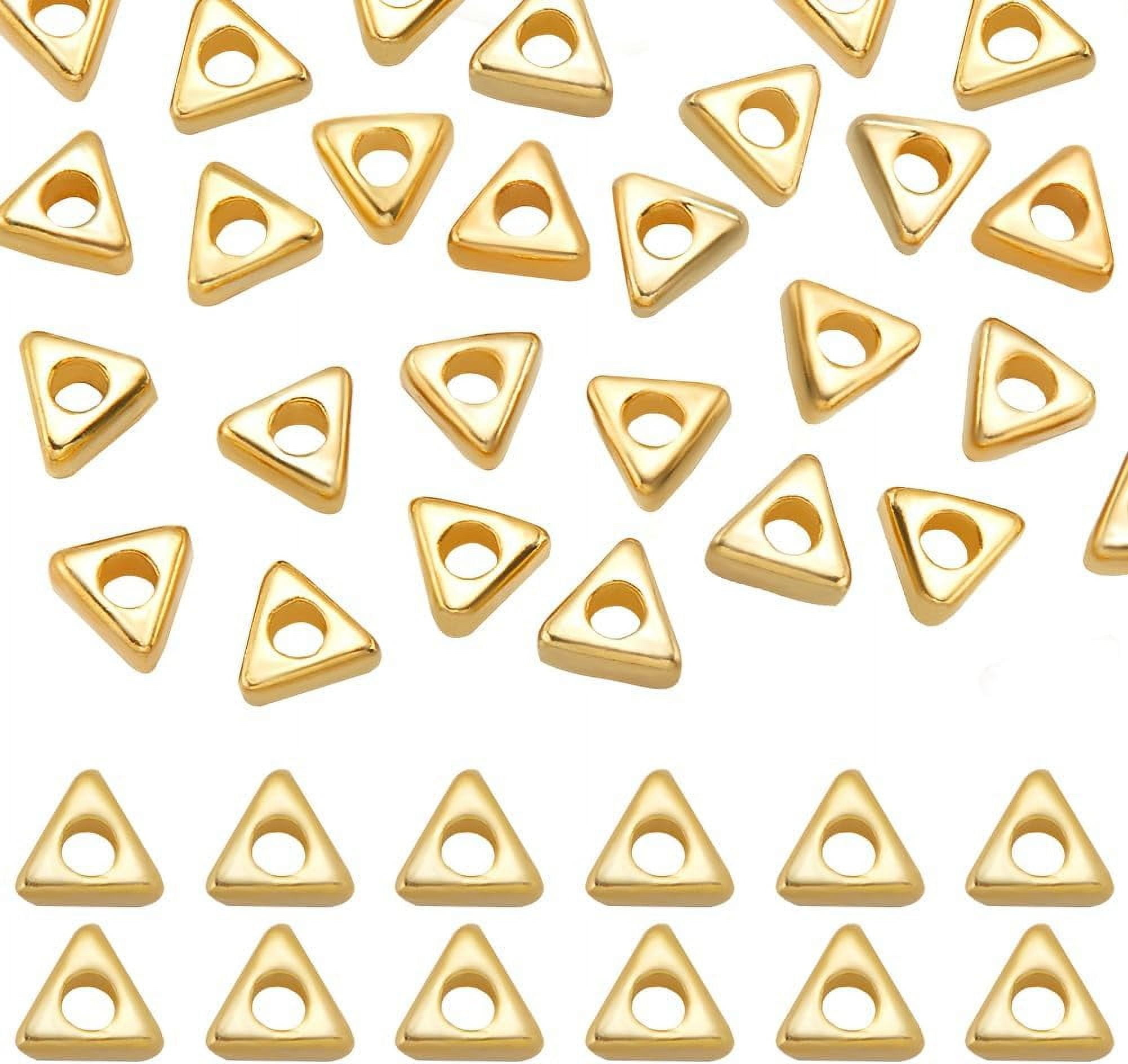 20Pcs Triangle Spacer Beads 3.3x3.5x1.8mm 18K Gold Plated 925 Sterling ...