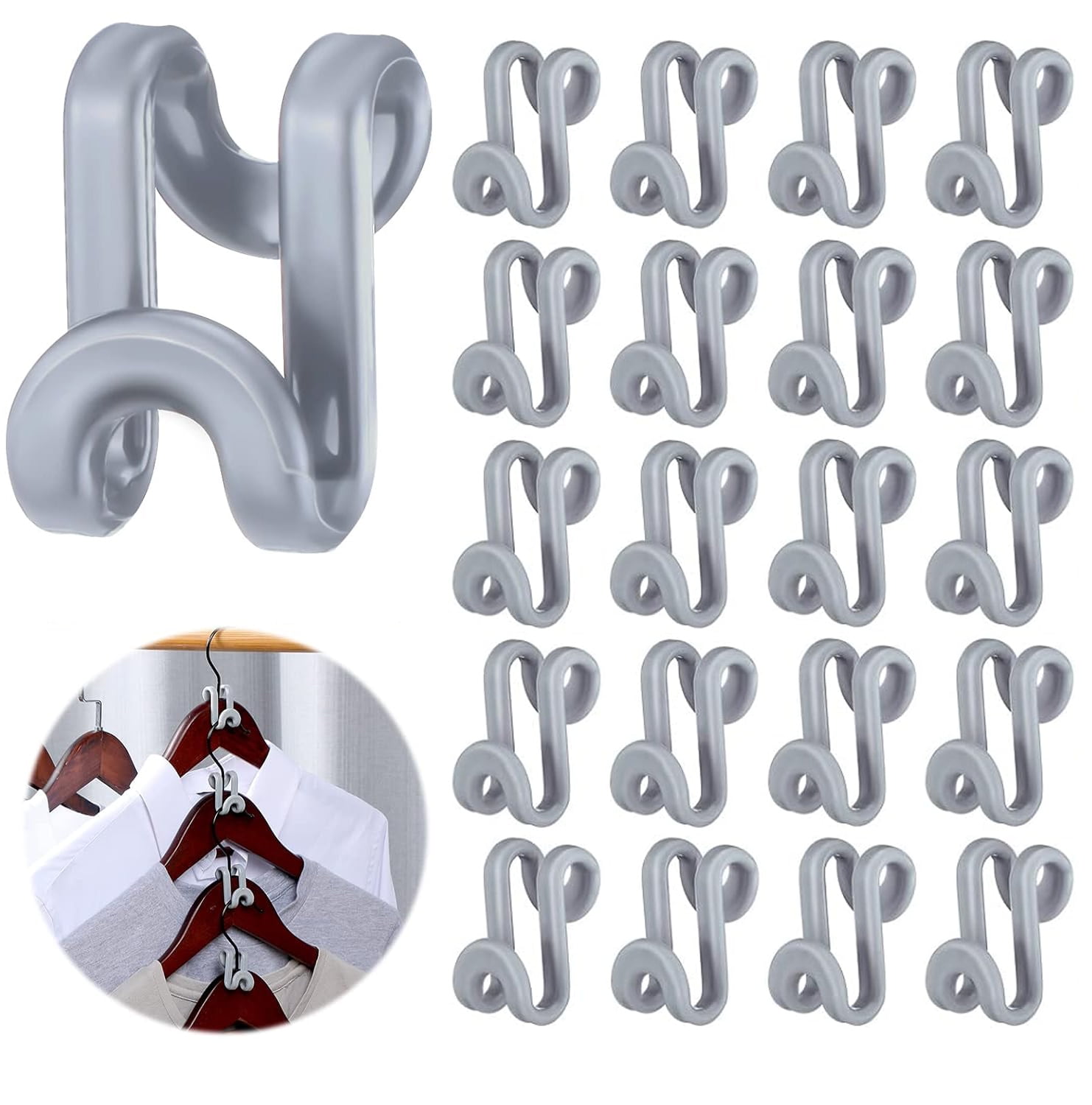 20Pcs Triangles Clothes Hanger Connector Hooks Hanger Stacker, Plastic ...