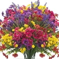 20Pcs UV Resistant Artificial Flowers Outdoor, Realistic Faux Greenery ...