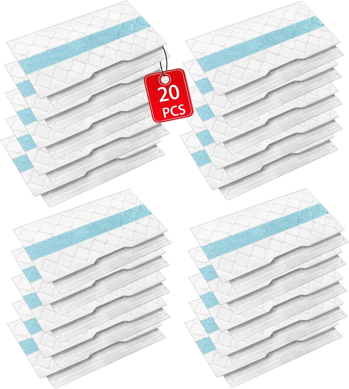 20Pcs Vacmop Pads Refills for Shark VM252 VM251 VM200 VM200C VM190 ...