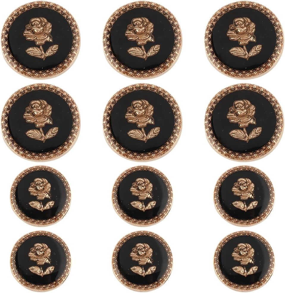 20Pcs Vintage Rose Button Enamel Suit Buttons 17mm & 22mm 1-Hole Anchor ...