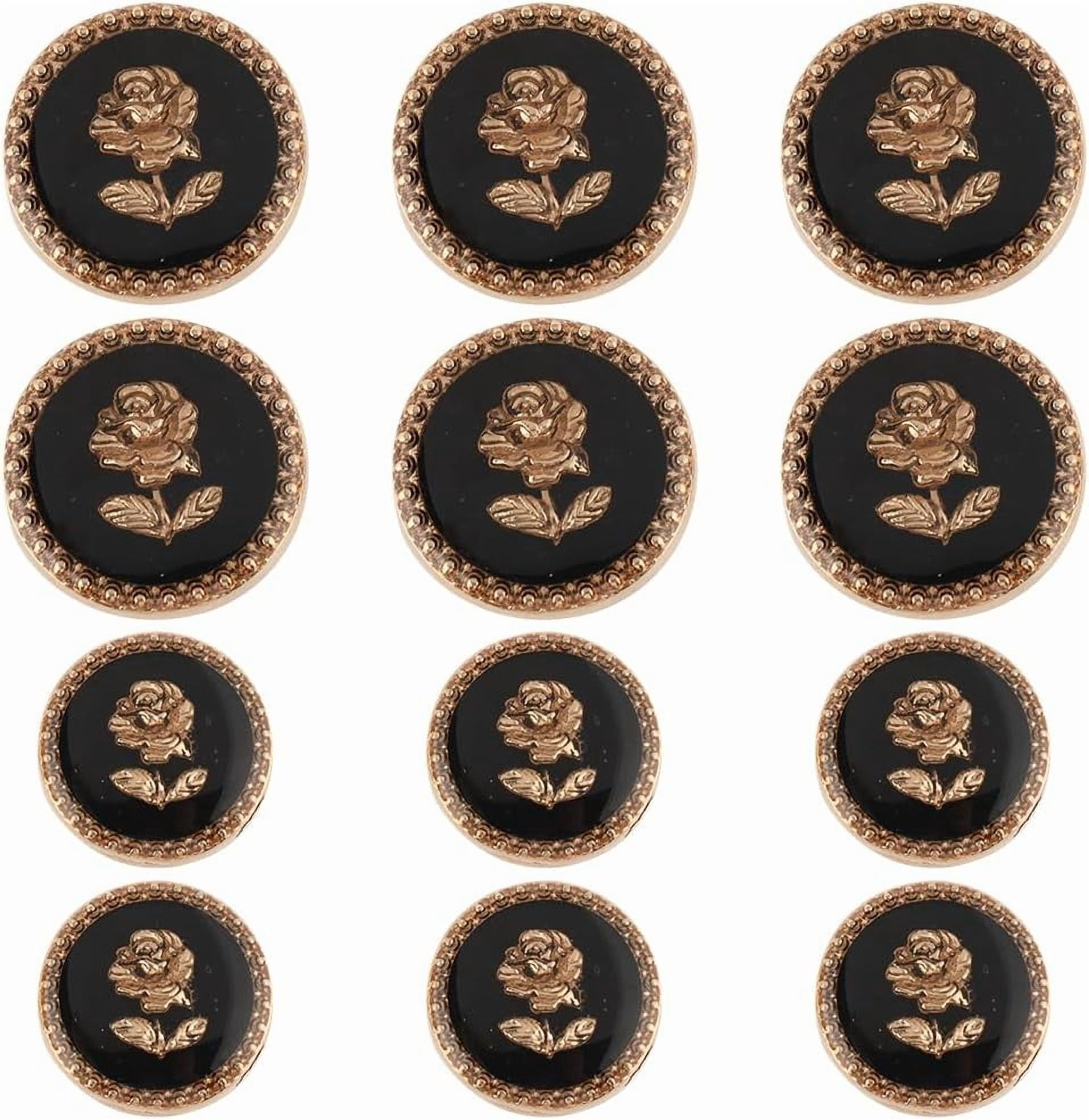 20Pcs Vintage Rose Button Enamel Suit Buttons 17mm 22mm 1-Hole Anchor ...