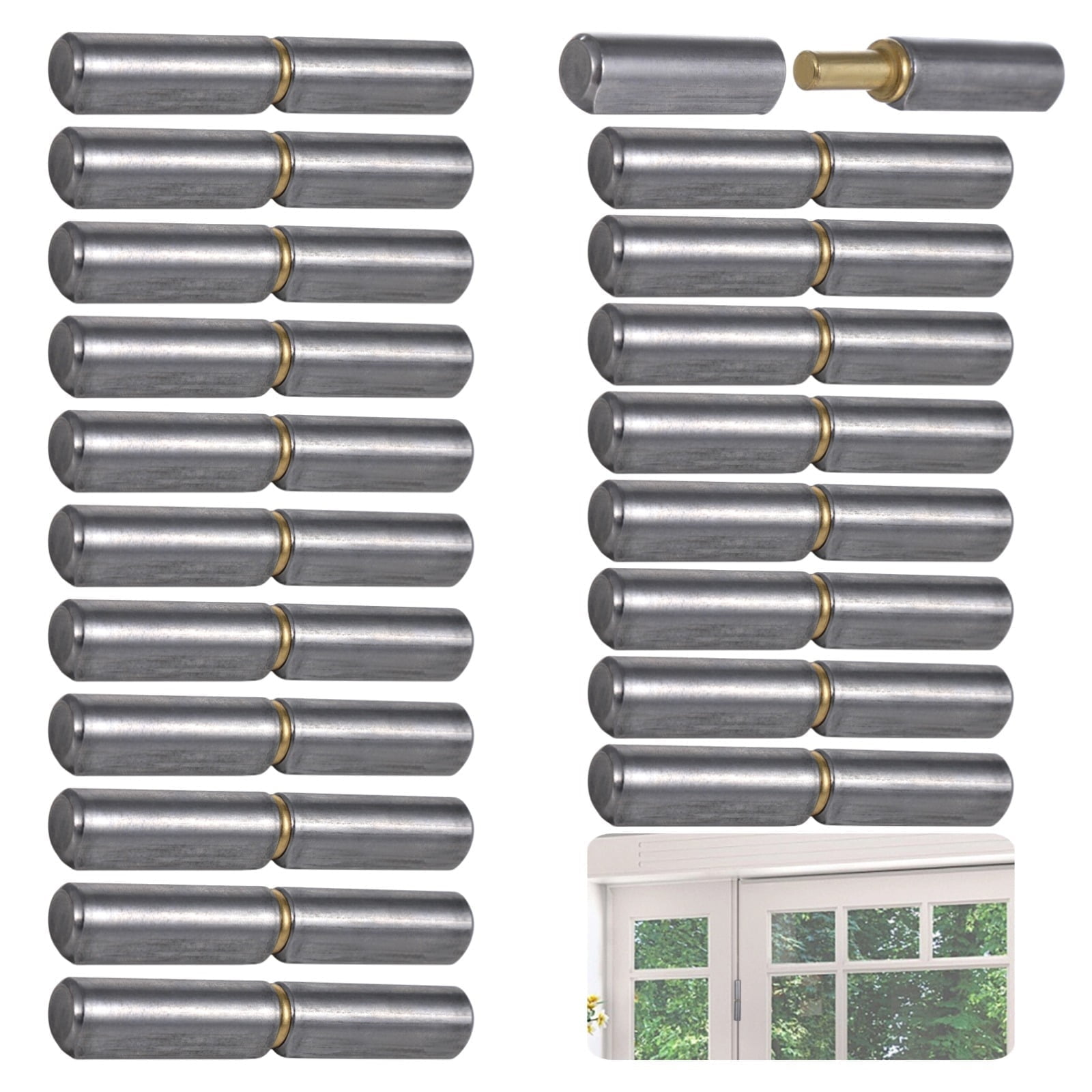 20Pcs Weld-on Bullet Hinges, 3-1/8"×1/2" Carbon Steel Weldable Barrel ...