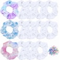 20Pcs White Cotton Scrunchies Tie Dye Hair Elastics with 100Pcs Rubber ...