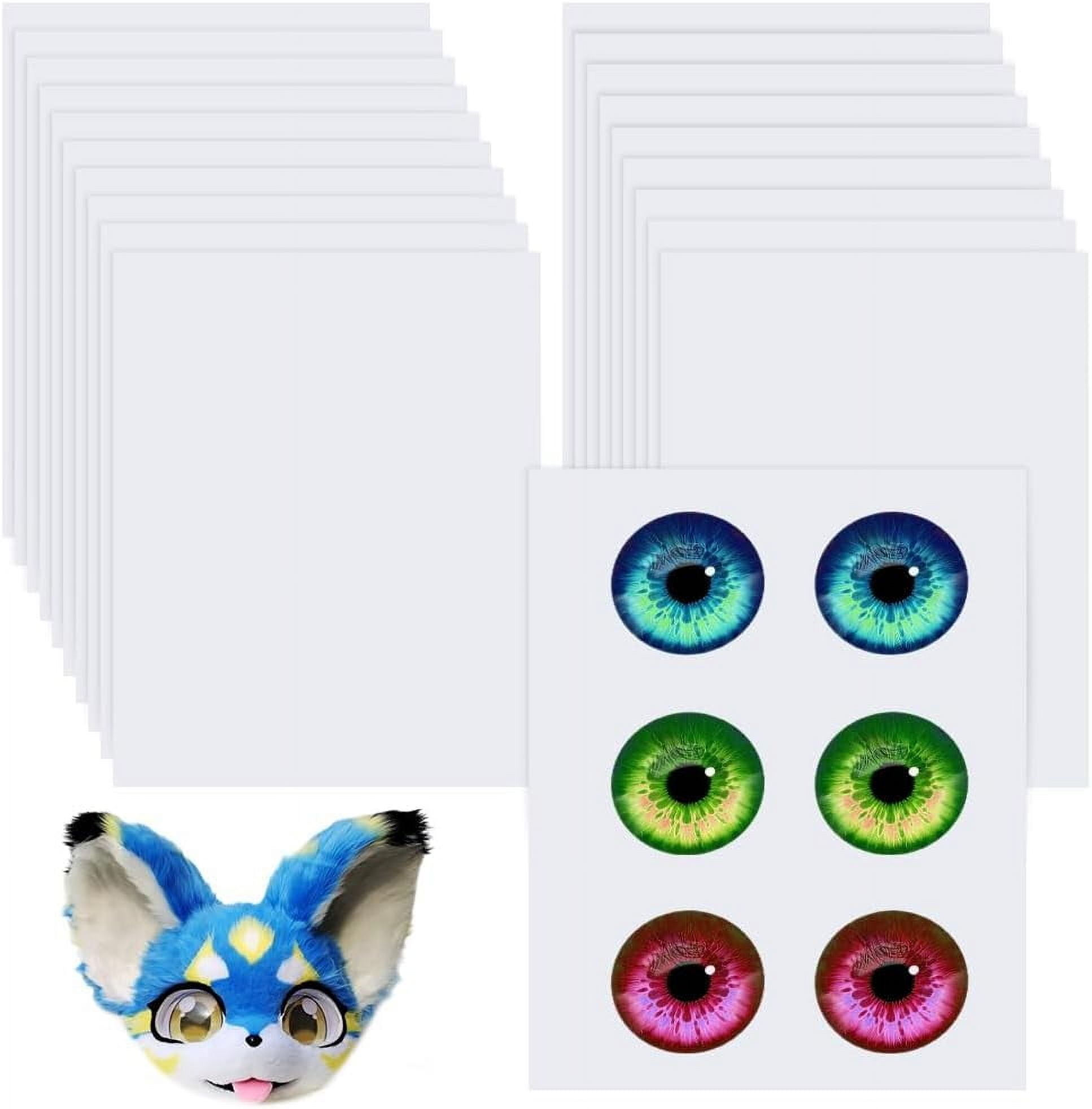 20Pcs White Frosted Fursuit Eyes DIY Sheets 0.5mm Thick Waterproof PP ...