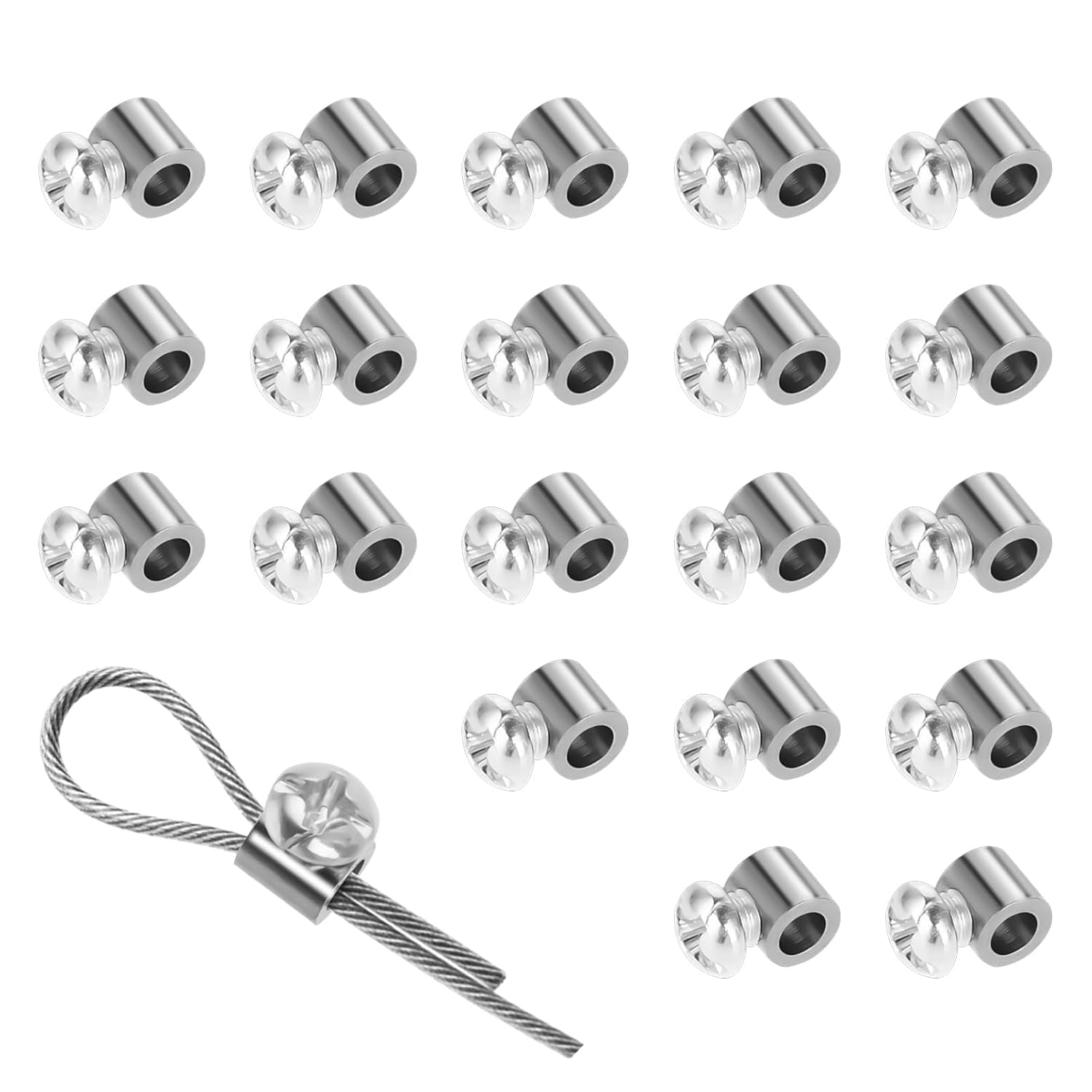 20Pcs Wire Rope Clamp Stainless Steel Wire Rope Cable Clamps Upgrade ...