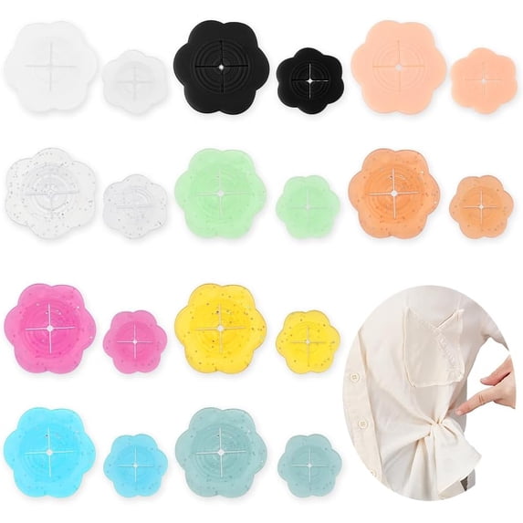 20Pcs Women Hidden T-Shirt Clips Flower Shape Mixed Color 32.5~45.5x34 ...