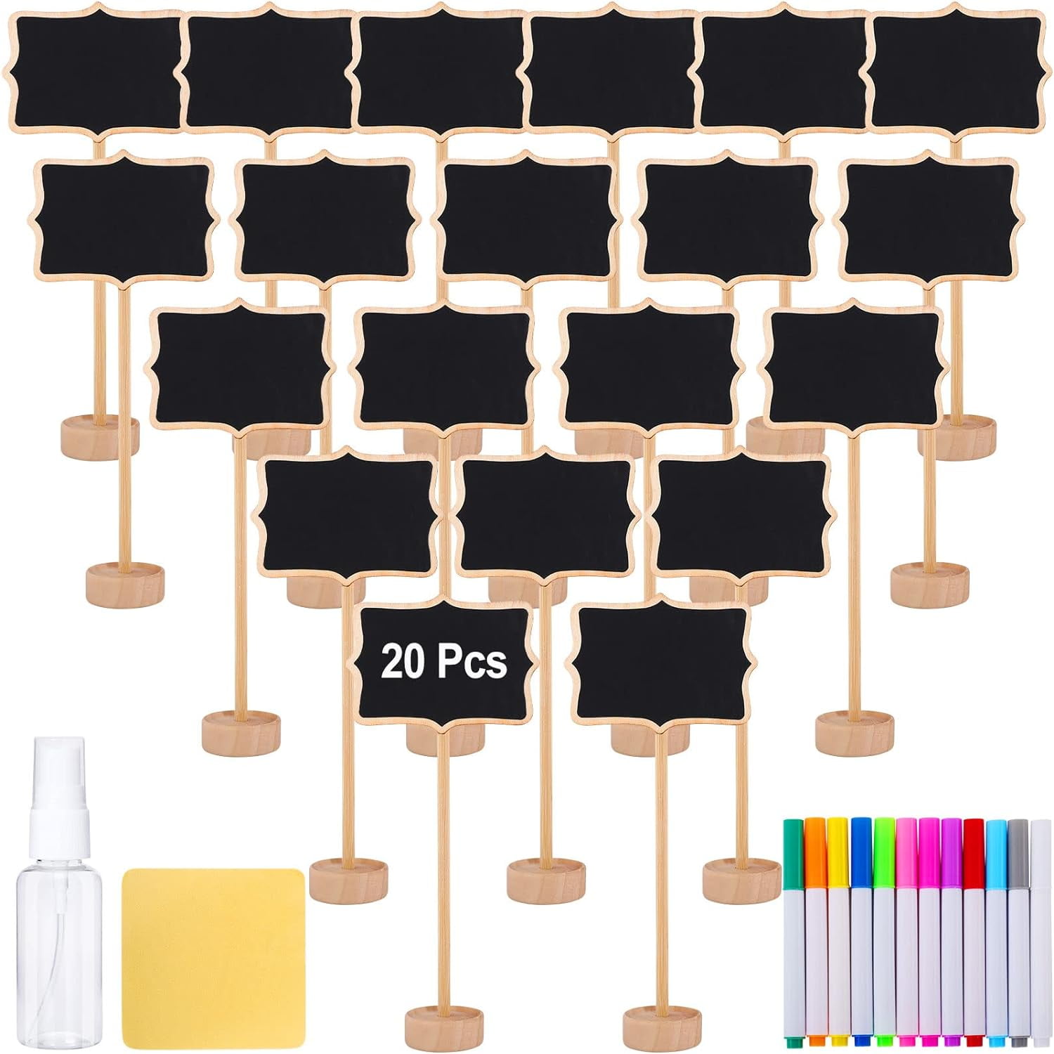 20Pcs Wood Mini Chalkboard Signs,Food Labels for Party Buffet,Food Tags ...