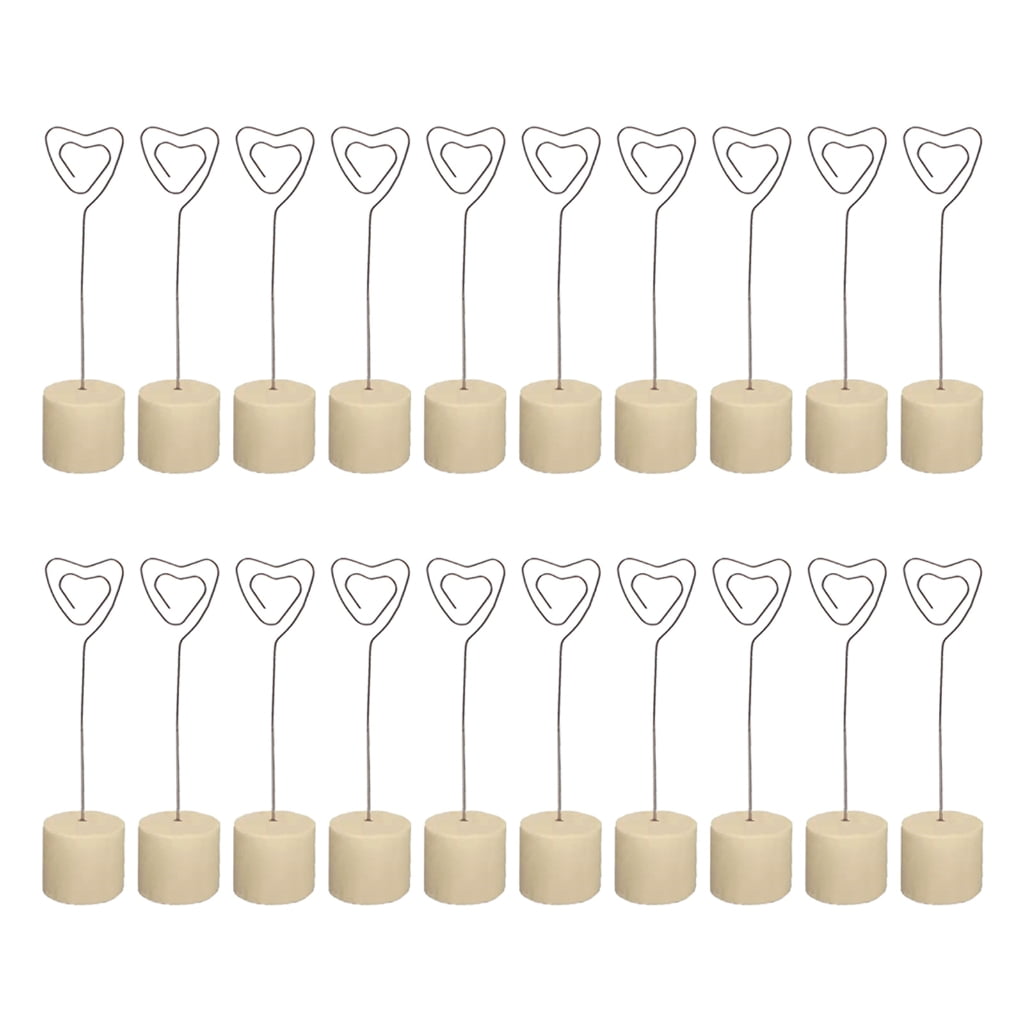 20Pcs Wood Table Number Holders Stands, Name Cards Photo Memos Note ...