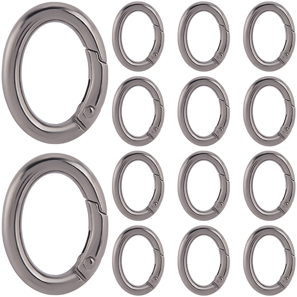 20Pcs Zinc Alloy Spring Gate Rings Oval Gunmetal 27x20x4.5mm - Walmart.com
