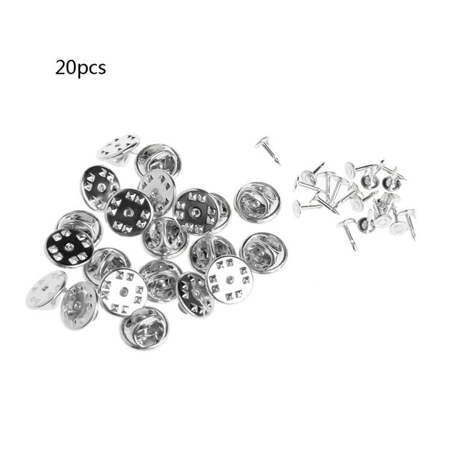 20Pcs/pack Metal DIY Brooch Round Clasps Pin Tie Tacks Blank Pins with ...