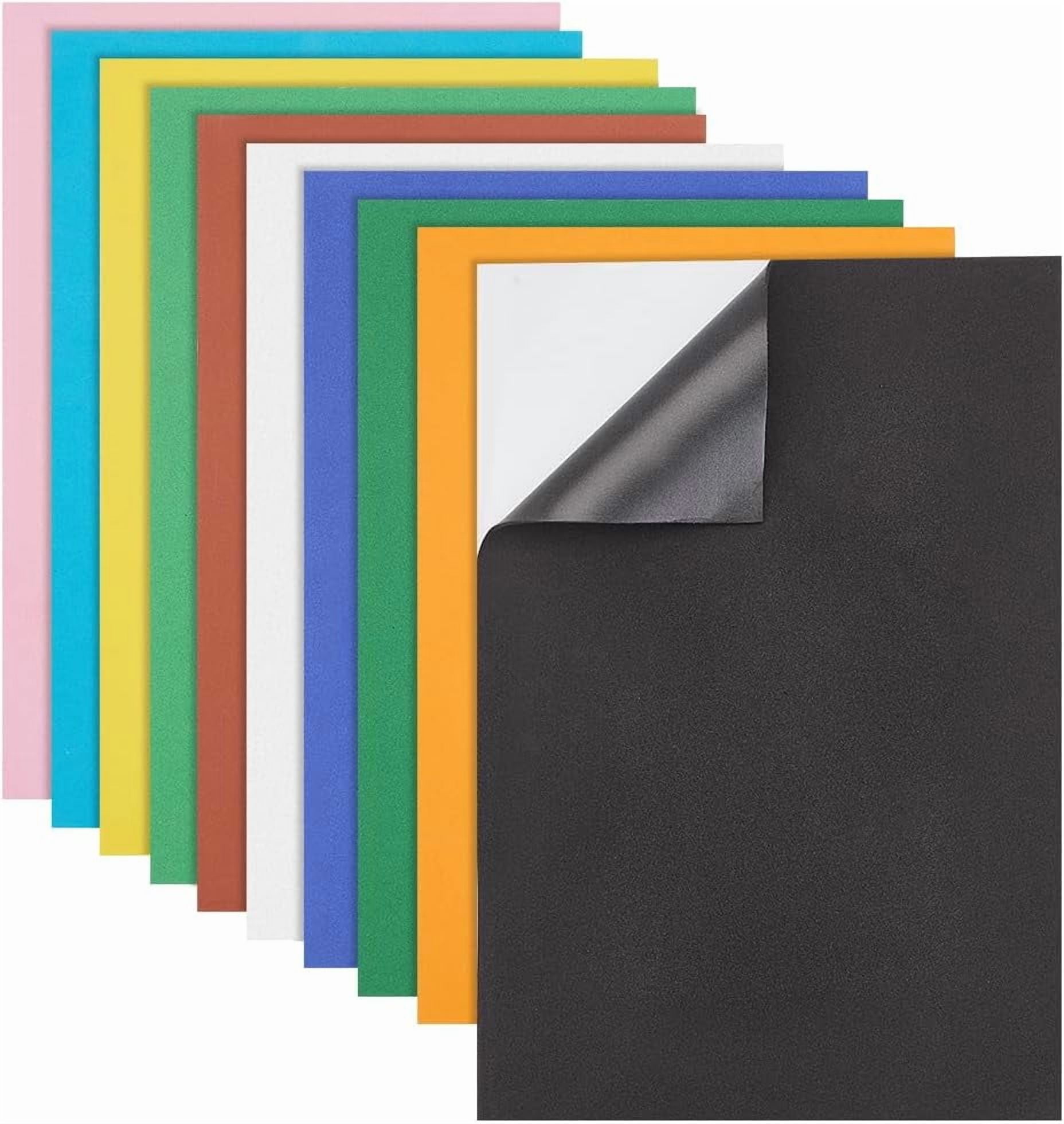 20Pcs10 Colors EVA Foam Sheets 2mm Adhesive Foam Sheets Crafts Colorful ...