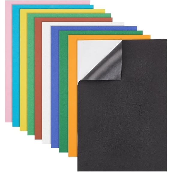 20Pcs10 Colors EVA Foam Sheets 2mm Adhesive Foam Sheets Crafts Colorful ...