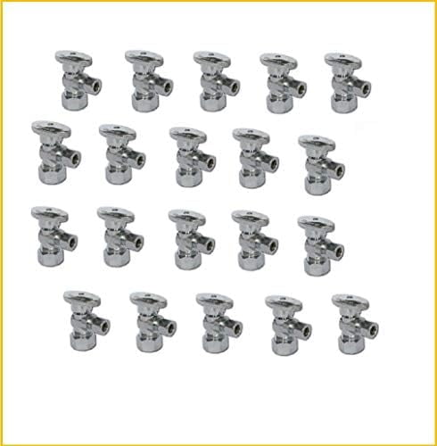20PcsHeavy Duty Angle Stop Valve,1/4 Turn Water Shut Off Valves 1/2" Nominal (5/8" OD ...