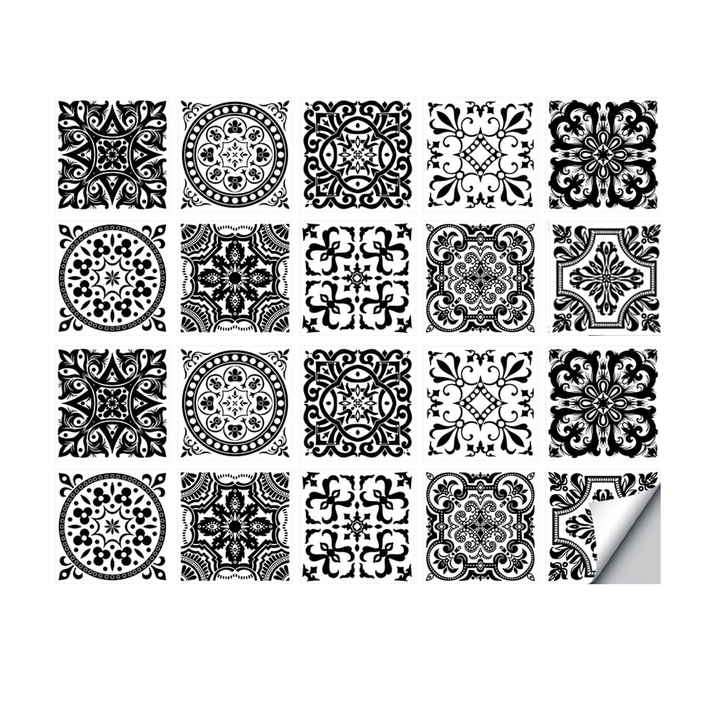 20Piece Self-Adhesive Tile Stickers Waterproof Kitchen Backsplash 4"x4 ...