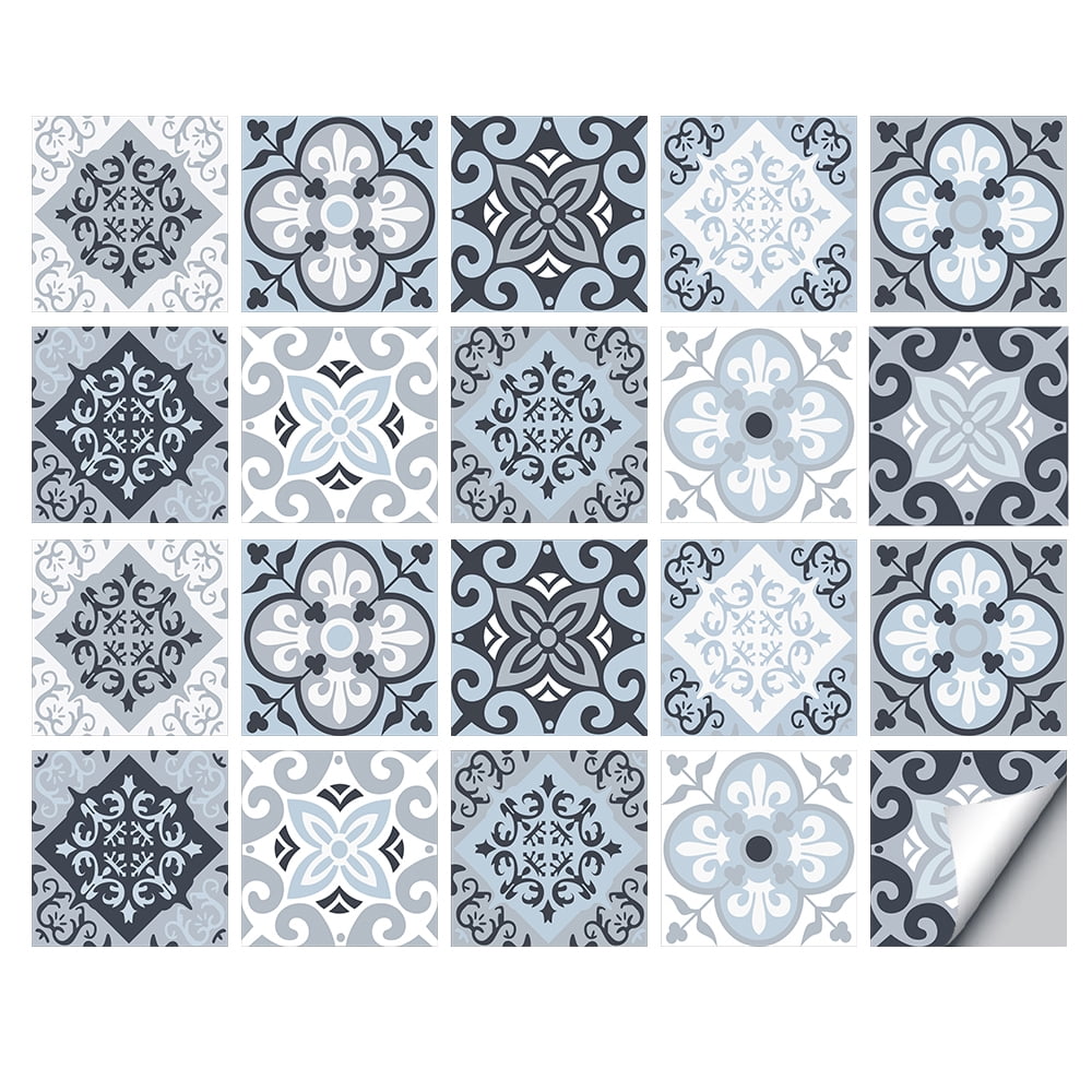 20Piece Waterproof Tile Stickers Kitchen Backsplash 8"x8" Self-Adhesive ...