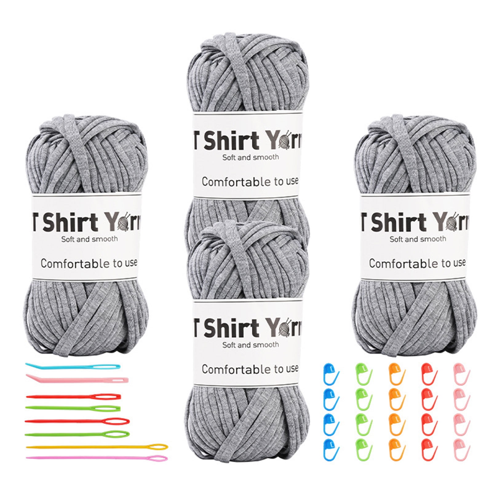 20Pieces Crochet Yarns with Large Eye Knitting Needle, Bent Tip Needle ...
