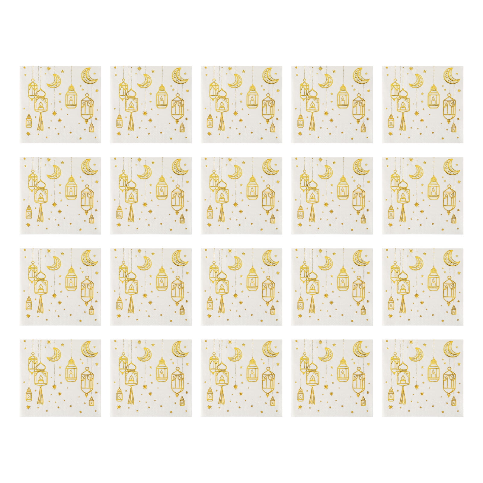 20Pieces Festival Arabic Party Napkins Decorated With Shimmering Gold ...