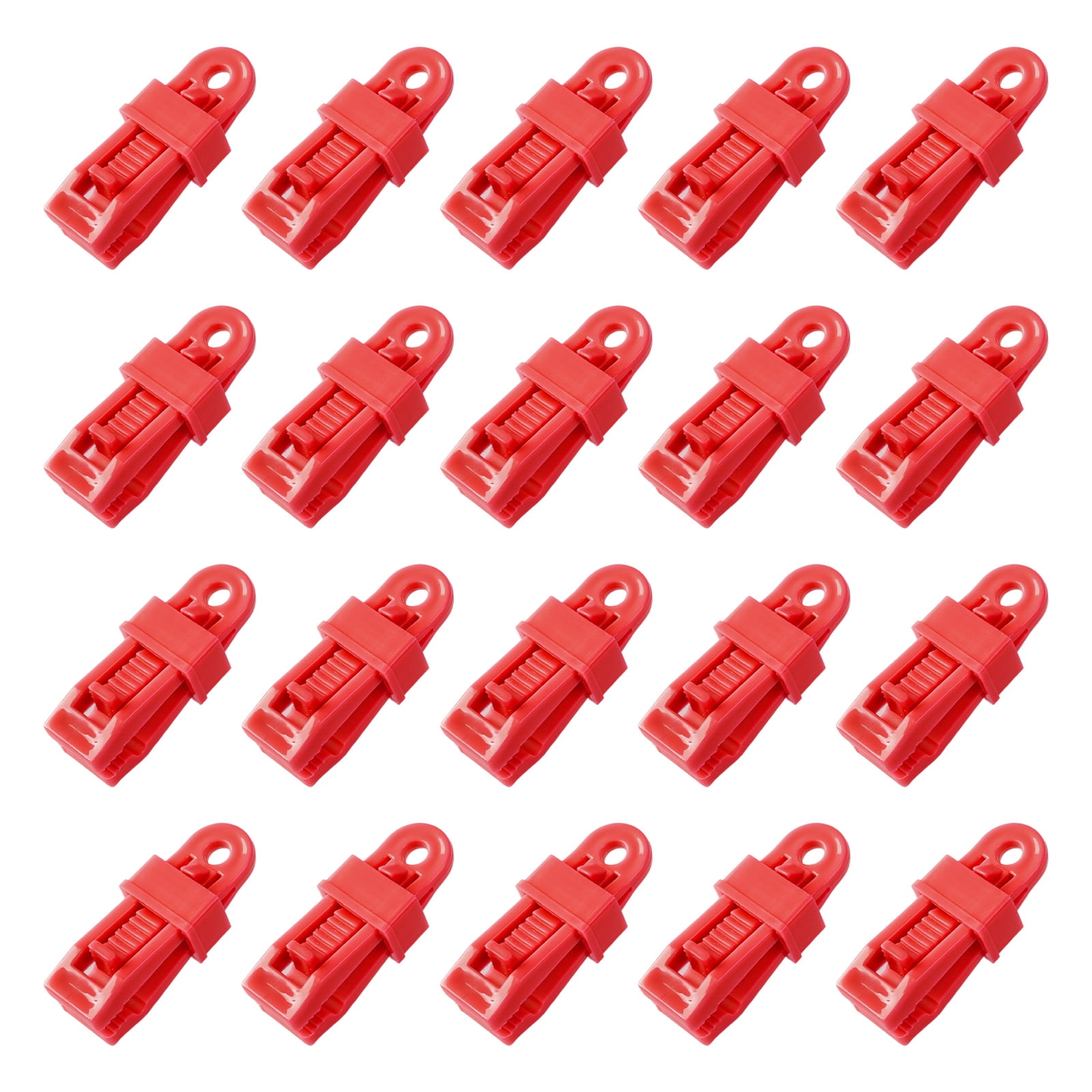 20Pieces Reinforced Tent Ground Clamps with Barbed Hook Shelter Clip PP ...