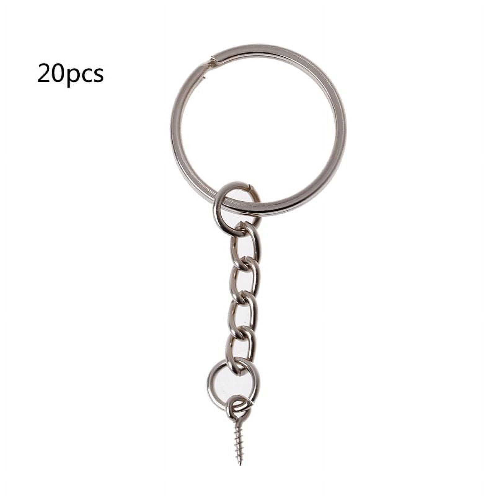 20Pieces/set Keychain Rings for Crafts with Chain Open Jump Rings Screw ...
