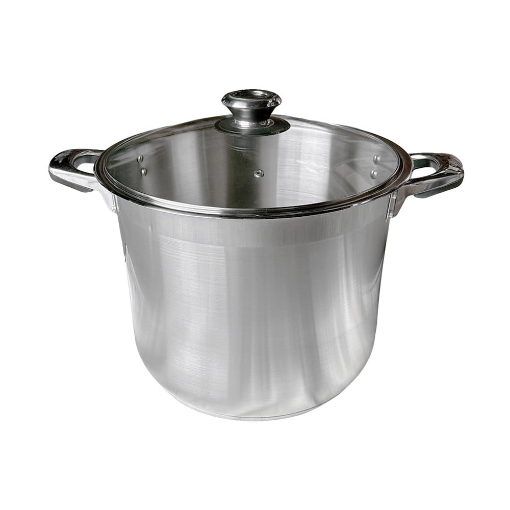 20Qt Stainless Steel Stock Pot,with Lid,Tempered Glass Lid & Double ...