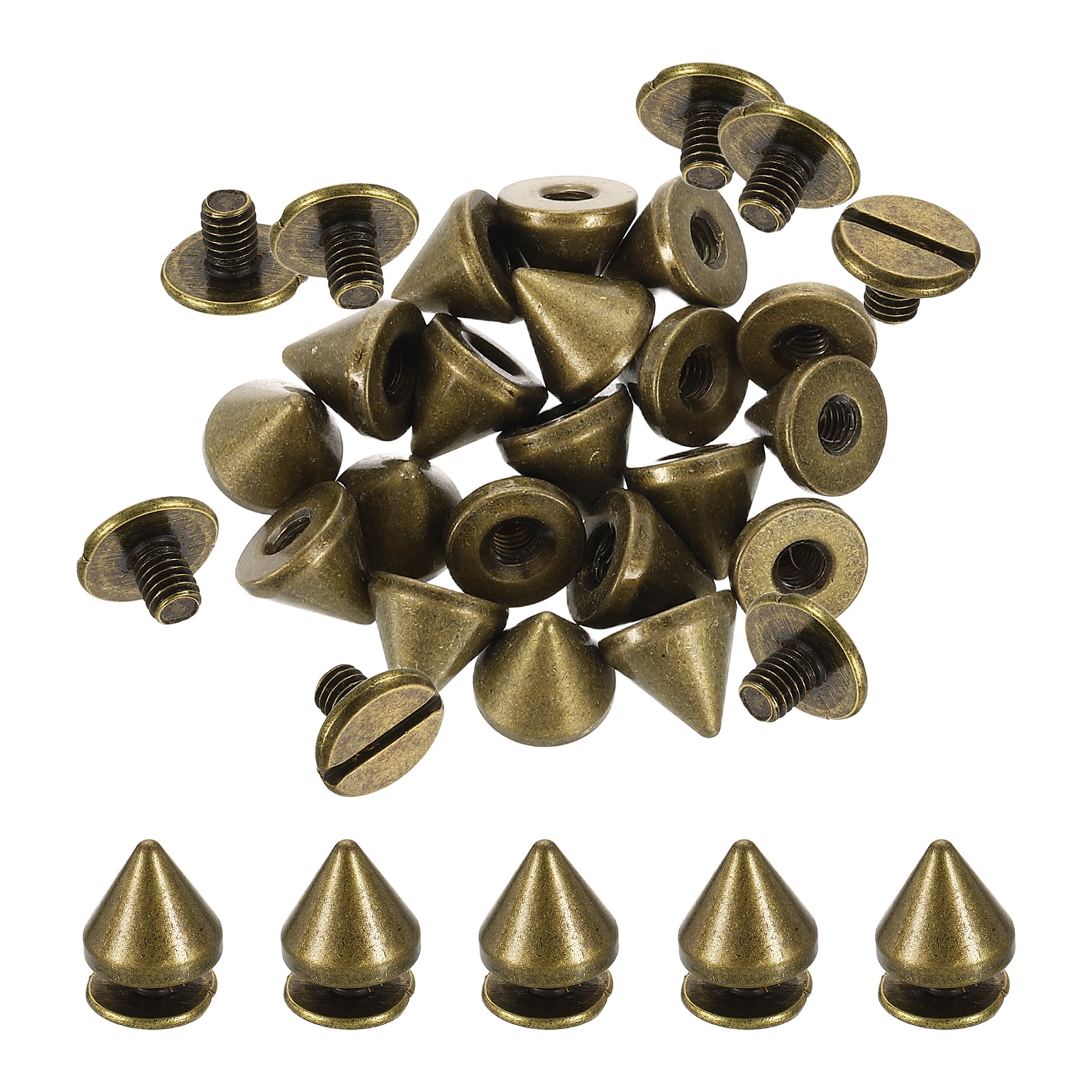 20Set Spikes and Studs Kit, 7.5 x 8mm Cone Spikes Punk Rock Rivets ...