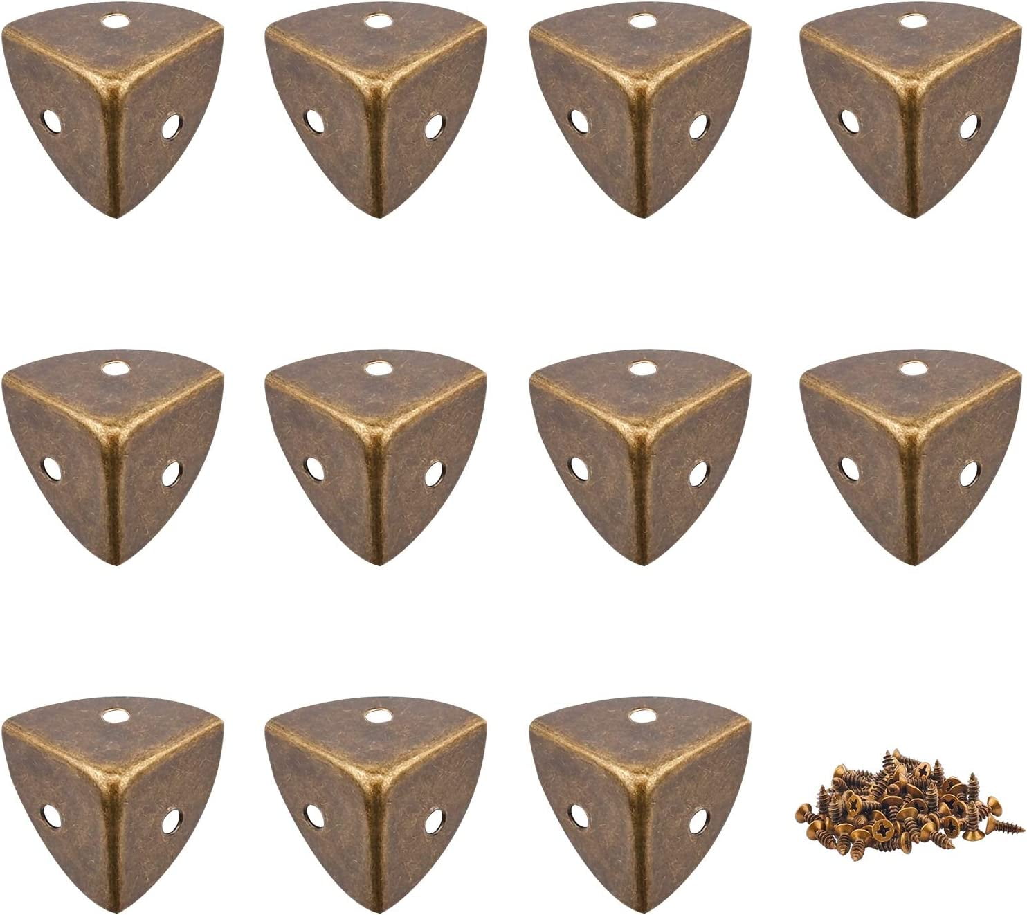 20Sets Box Corner Protectors Triangle Brass Box Table Cabinet Protector ...