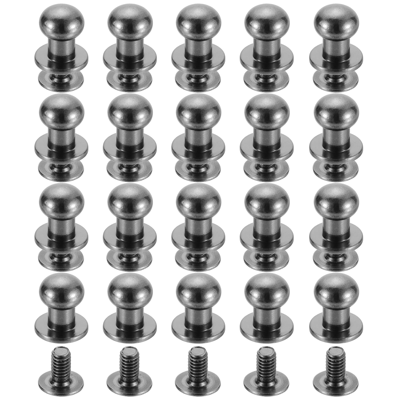 20Sets Brass Ball Head Stud Rivets, 8mm Screw Back Button Nipple Rivet ...