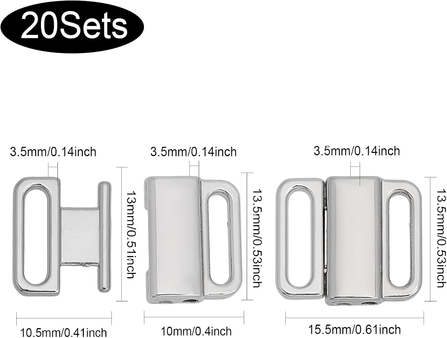 20Sets Metal Bra Strap Hooks Bathing Suit Replacement Clasps Alloy ...