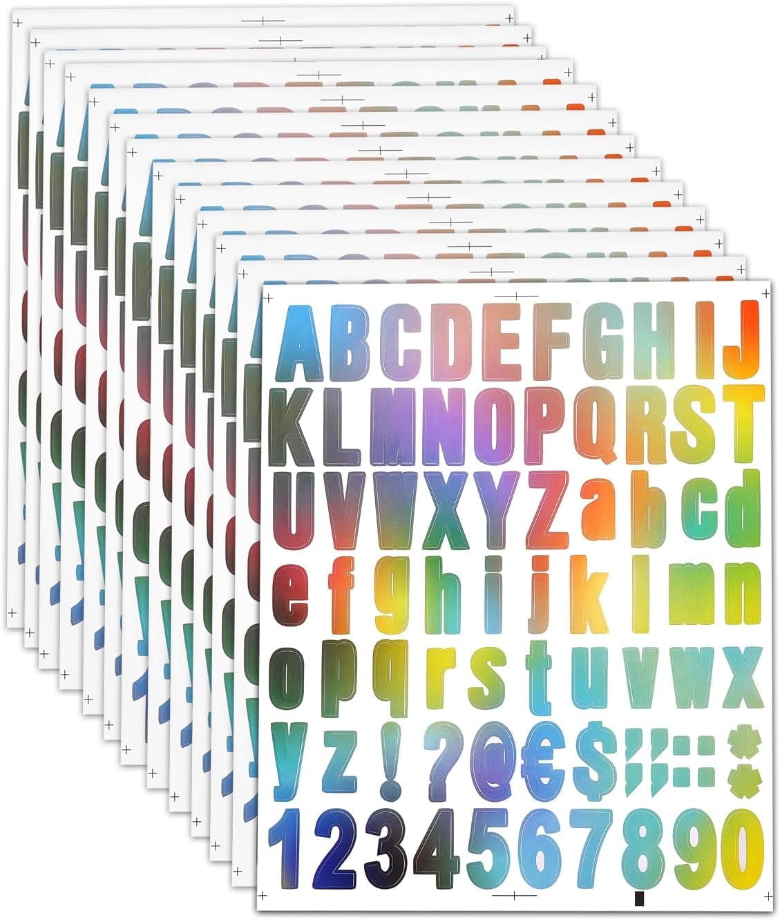 20Sheets 1520pcs Letter Stickers Alphabet Number Stickers Capital Small ...