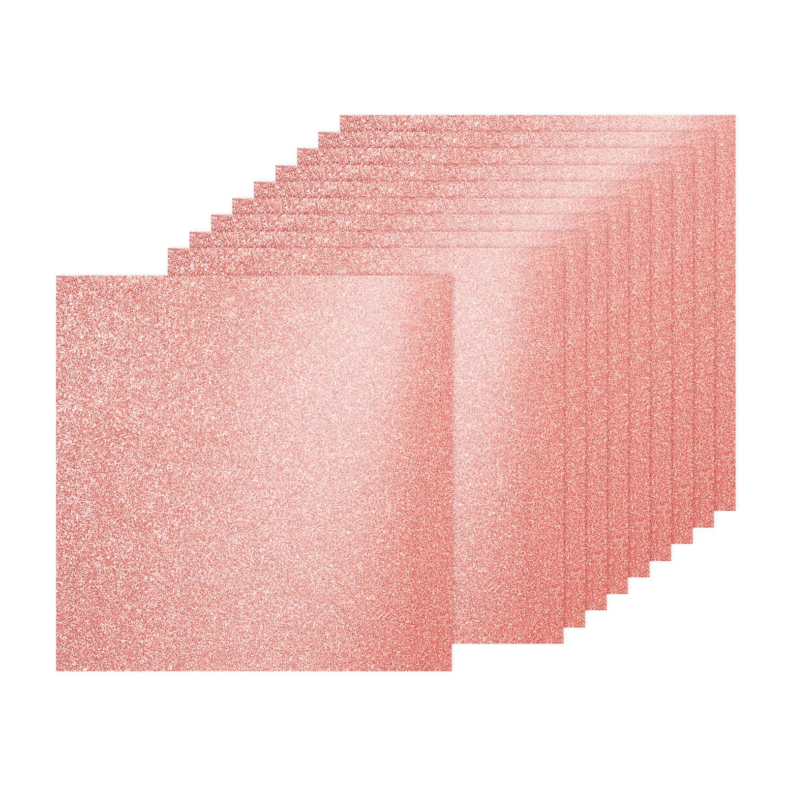 20Sheets Rose Gold Glitter Cardstock, 12x12In Glitter Paper Card Stock ...