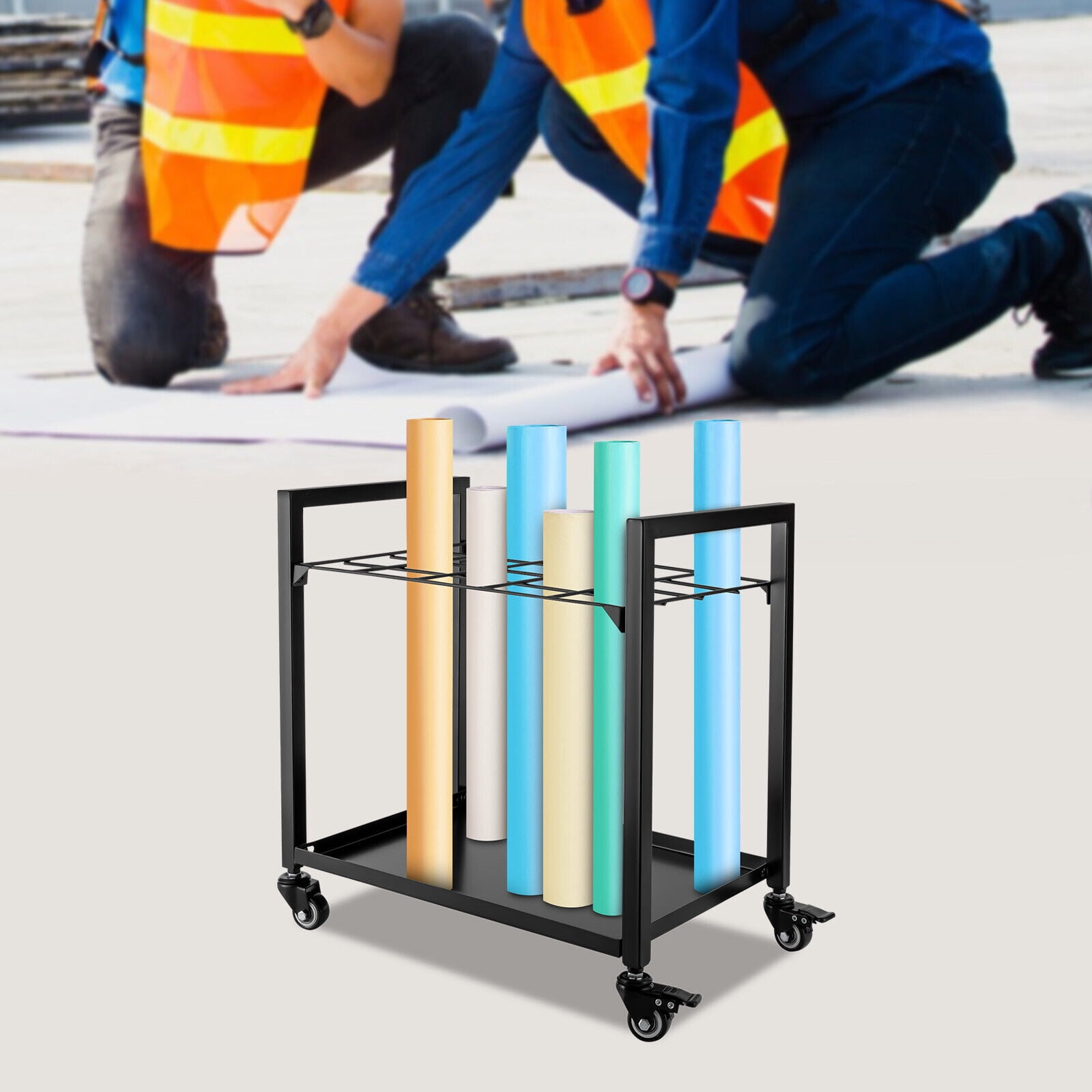 20Slot Blueprint Storage Rack Metal File Organizer Blueprint Storage ...
