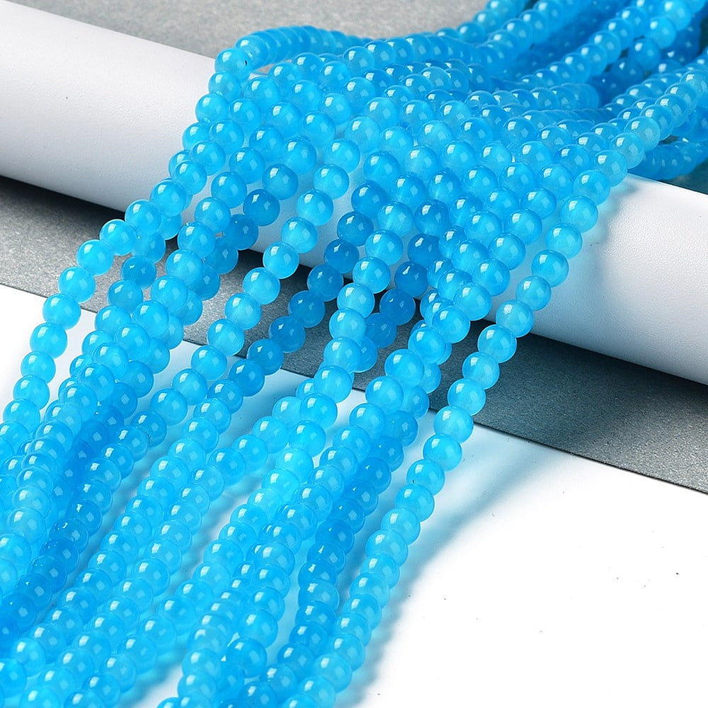 20Strand Baking Painted Imitation Jade Glass Round Bead Strands Dodger ...