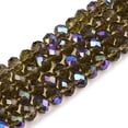 20Strand Electroplate Glass Beads Strands Half Rainbow Plated Faceted ...