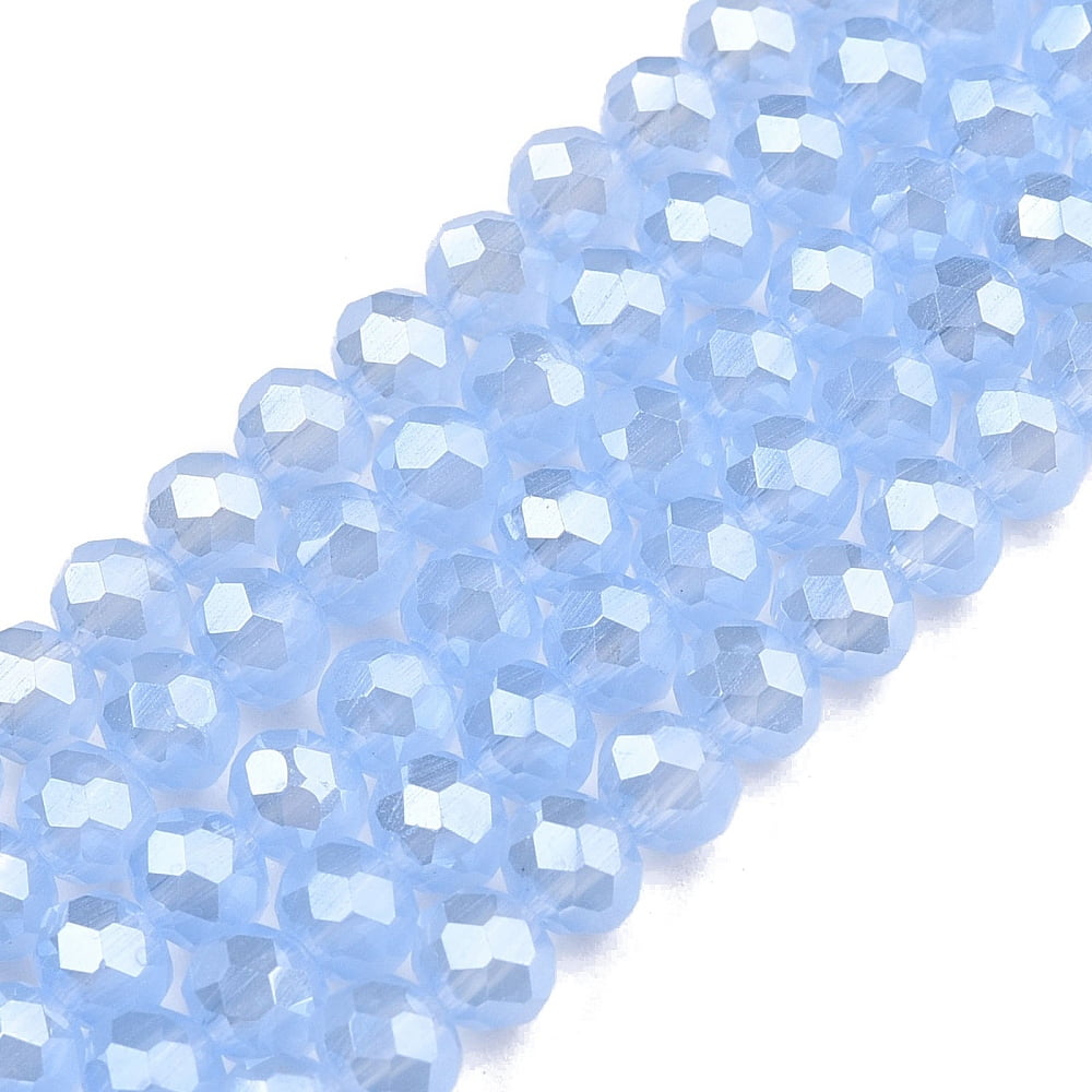 20Strand Electroplate Glass Beads Strands Imitation Jade Beads Pearl ...
