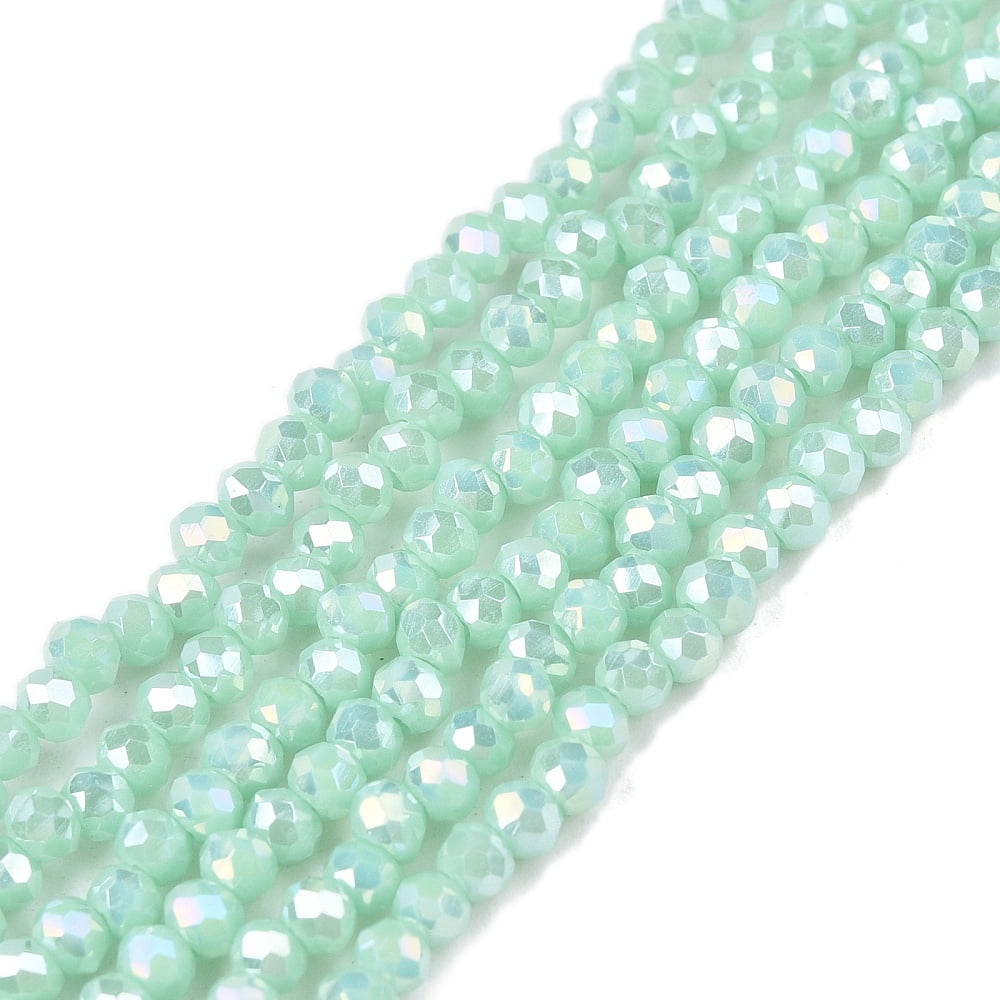 20Strand Electroplate Glass Beads Strands Opaque Solid Color AB Color ...